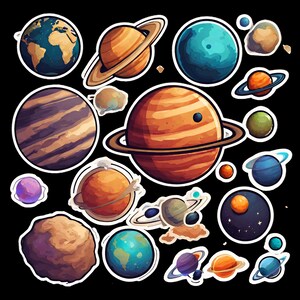 Printable Planets PNG Stickers - High-quality Space Journal & Planner ...