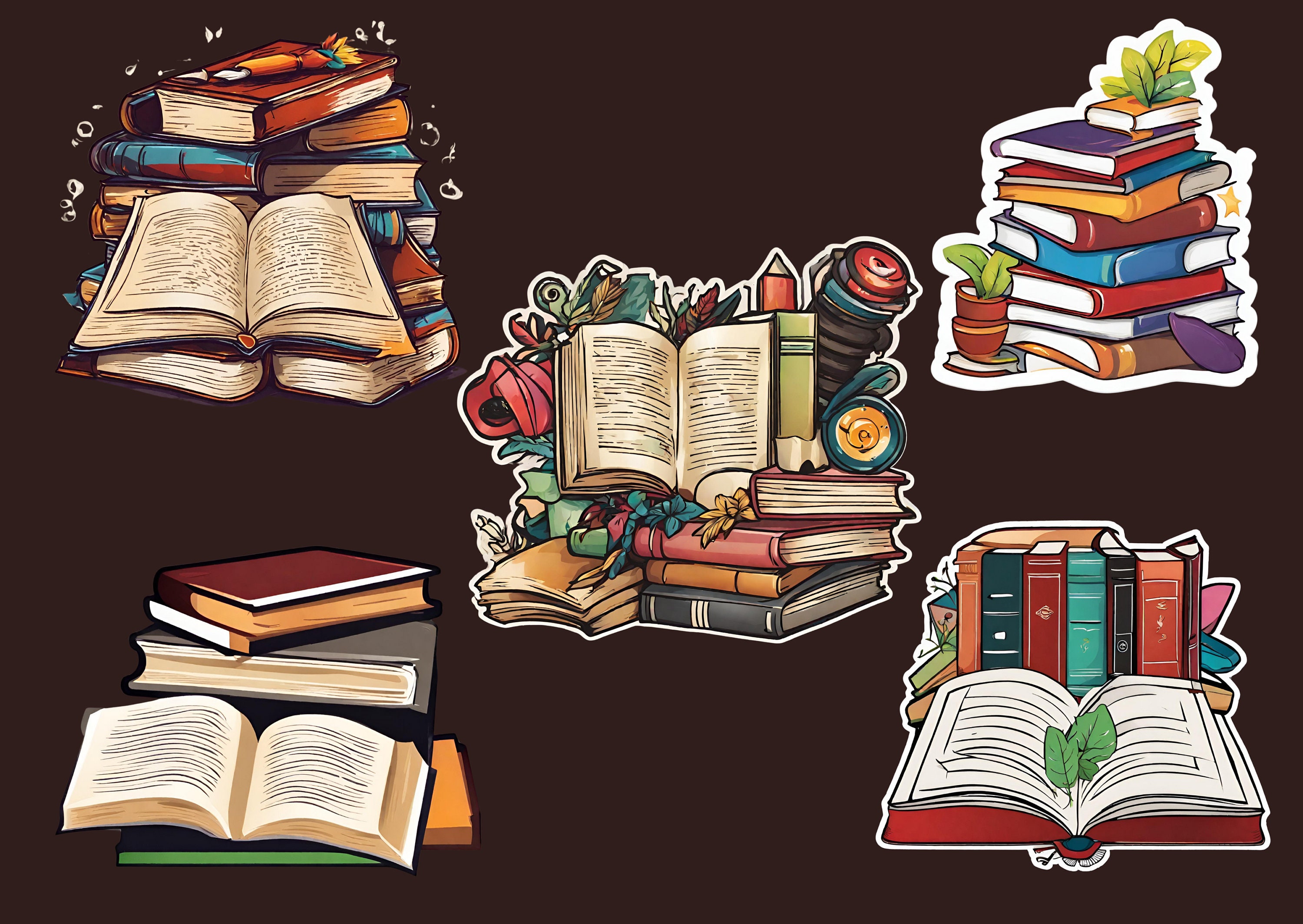 Bookish Clipart Collection - Instant Download Printable Stickers ...