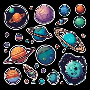 Printable Planets PNG Stickers - High-quality Space Journal & Planner ...