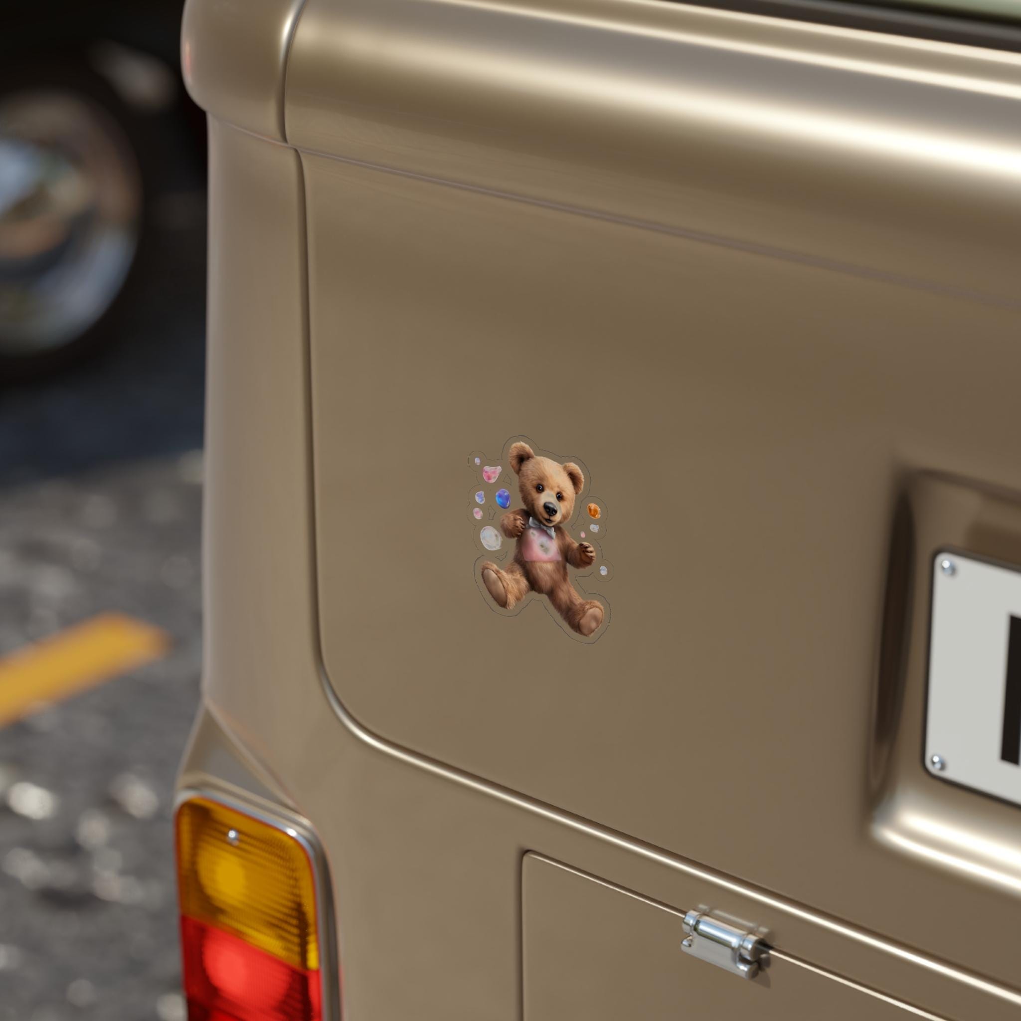 Teddy Bear Stickers, Transparent Vinyl Bear Decals for Indoor Outdoor ...