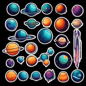 Printable Planets PNG Stickers - High-quality Space Journal & Planner ...