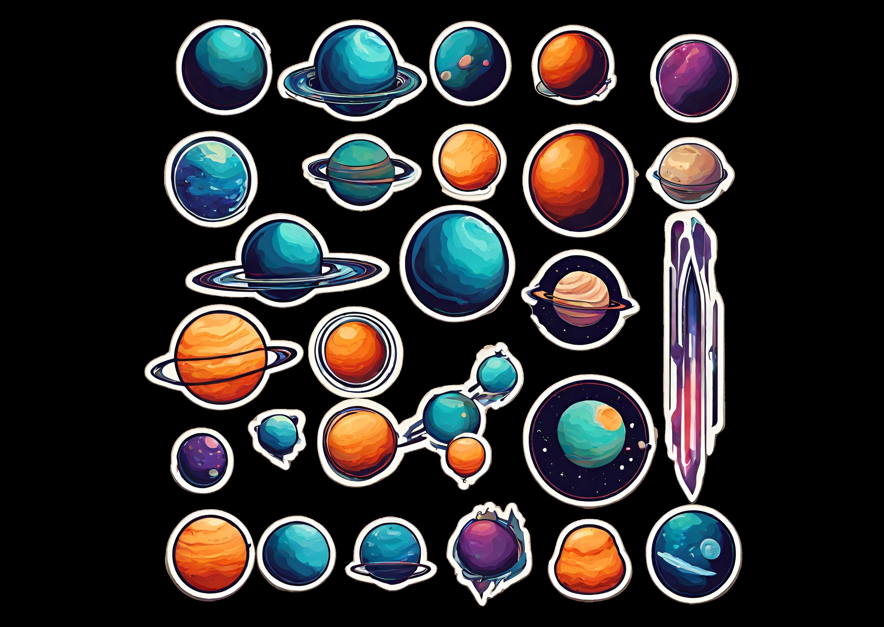 Printable Planets PNG Stickers - High-quality Space Journal & Planner ...