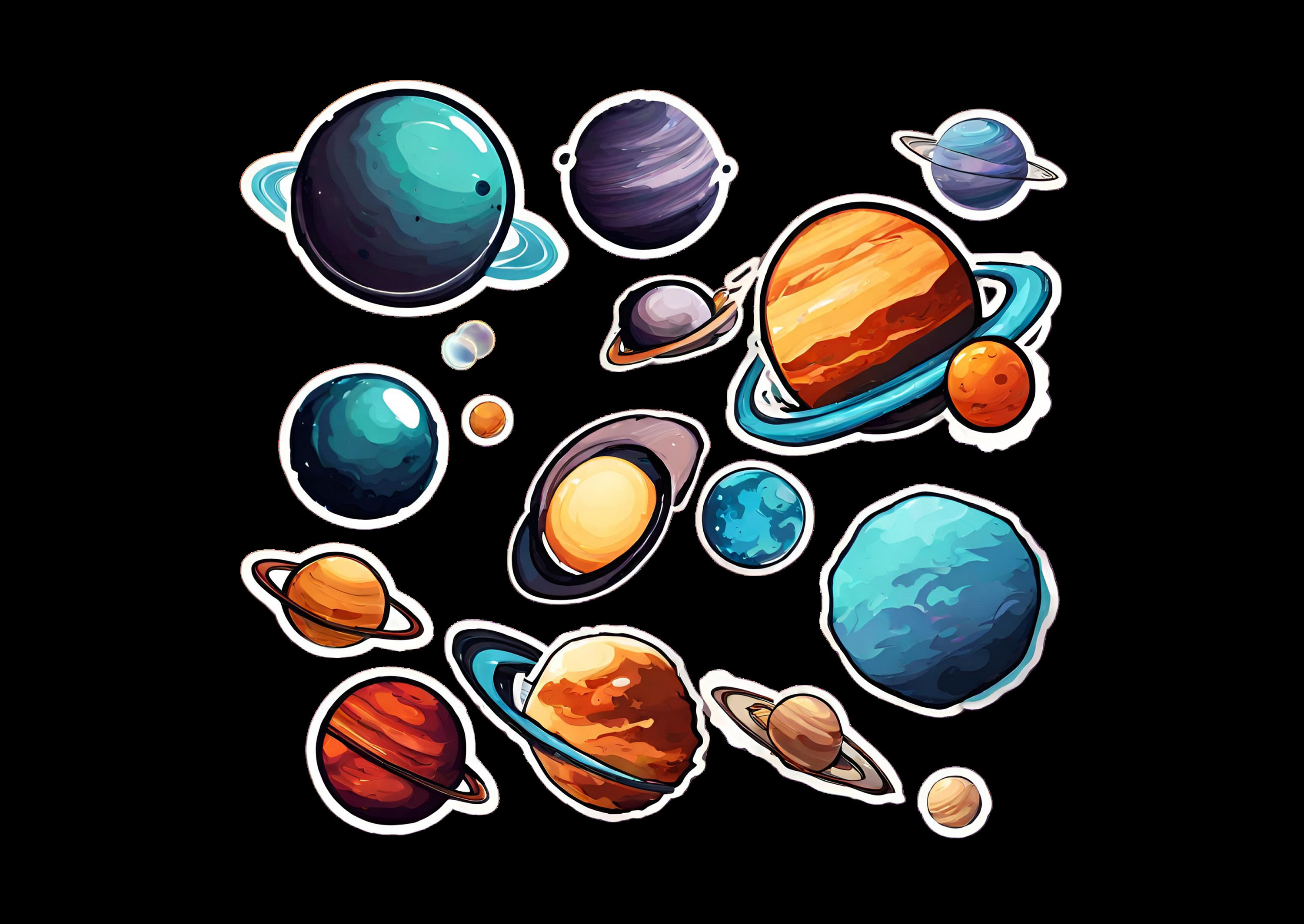 Printable Planets PNG Stickers - High-quality Space Journal & Planner ...