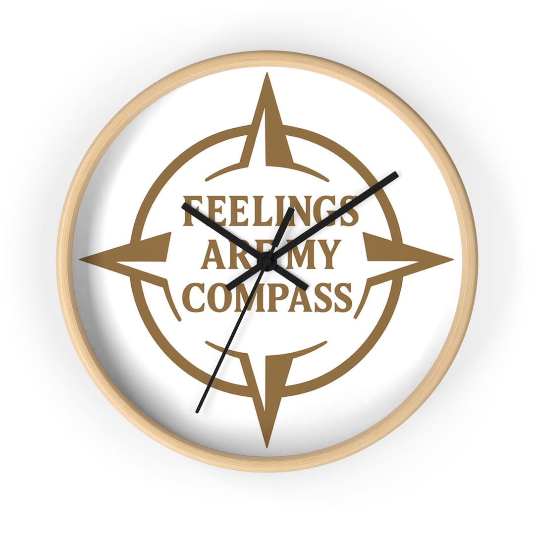 Inspirational Wall Clock - "feelings Are My Compass" - Home Decor, Gift ...