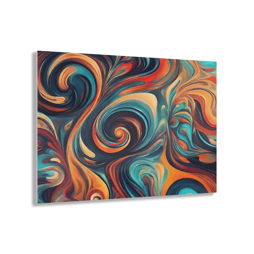 Modern Abstract Acrylic Art Print - Glass-like Clear Acrylic Decor ...