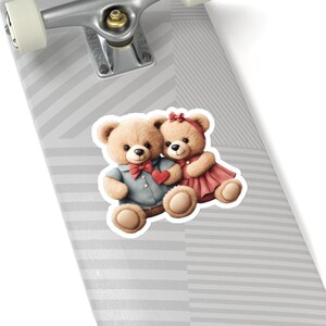 Cute Teddy Stickers - Adorable Teddy Bear Couple in Love, Perfect for ...