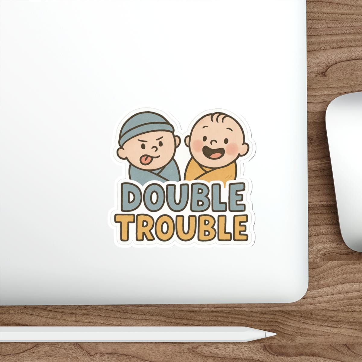 Whimsical Die-cut Stickers, Cute Baby Characters, Double Trouble, Fun ...