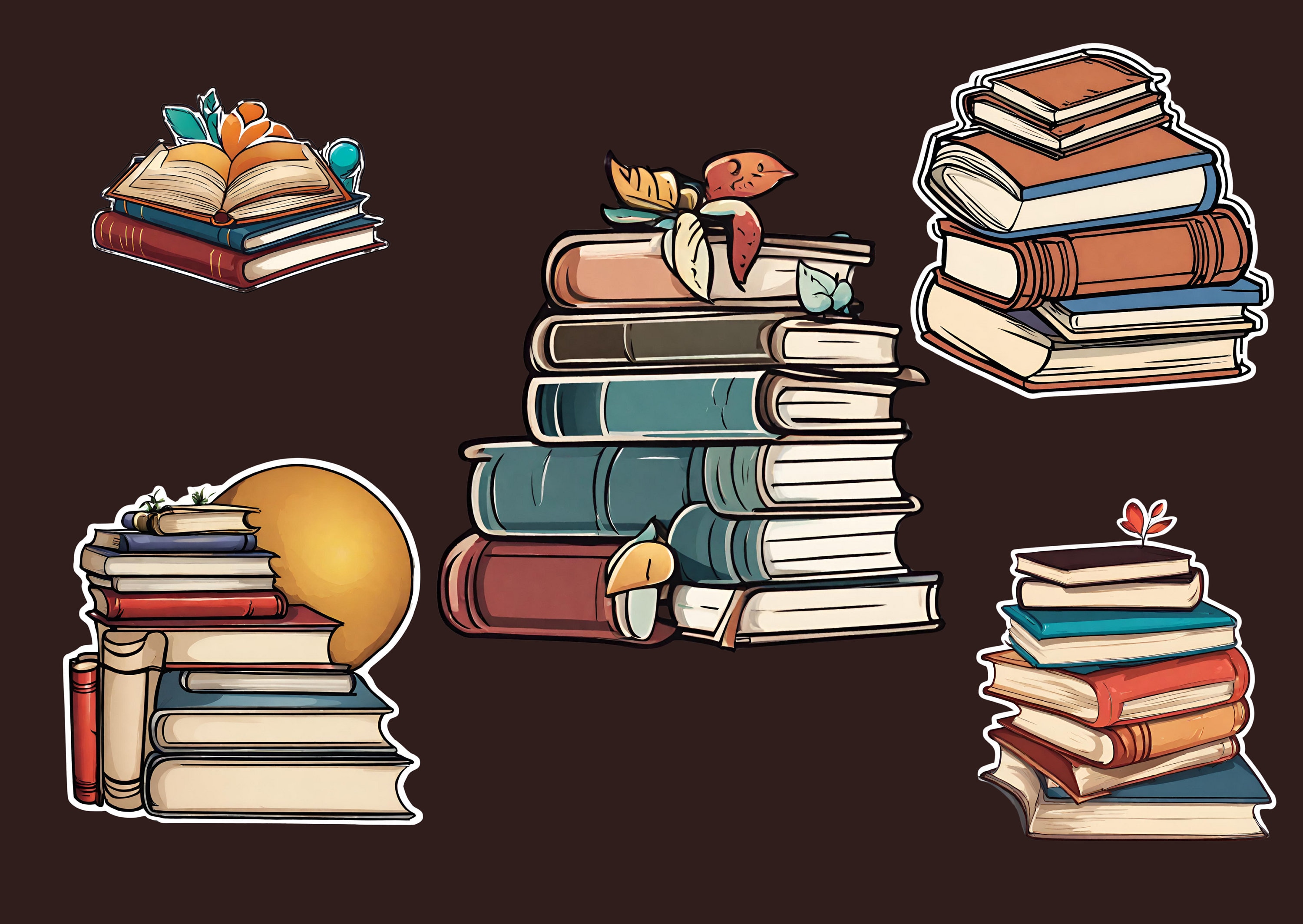 Bookish Clipart Collection - Instant Download Printable Stickers ...