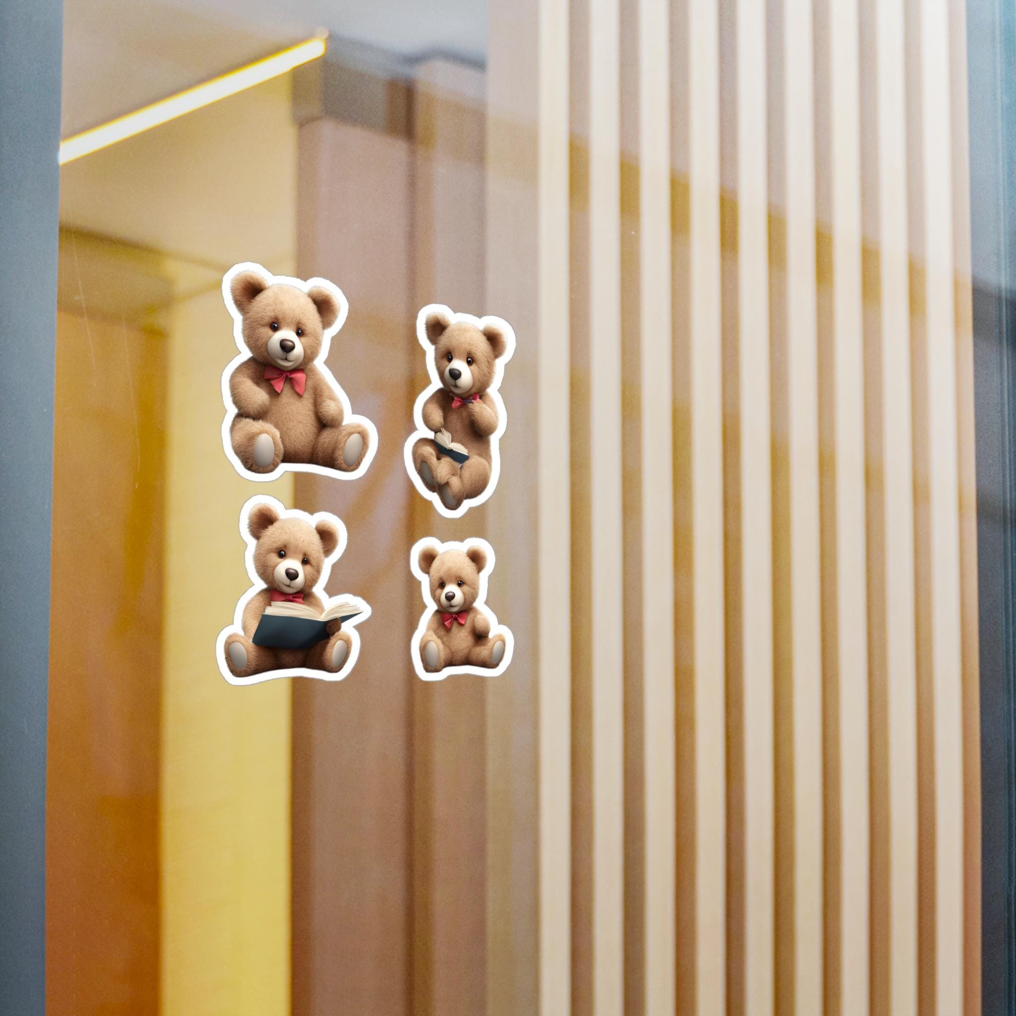Cute Vinyl Decals - 4 Adorable Teddy Bear Stickers for Baby Shower ...