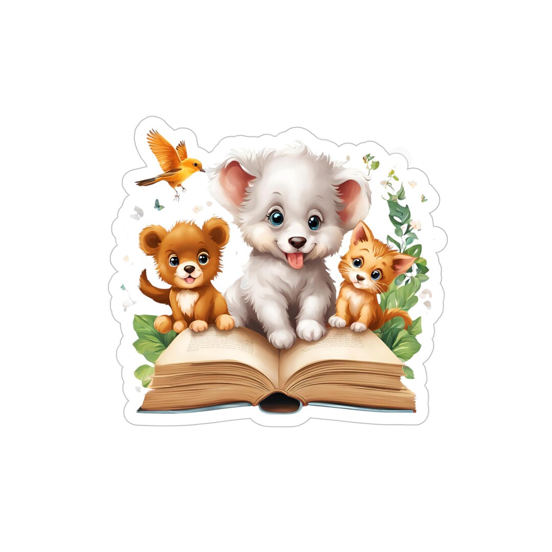 Cute Animal Stickers, Transparent Vinyl Decals, Outdoor-resistant ...