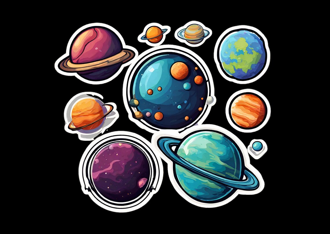 Printable Planets PNG Stickers High-quality Space Journal & Planner ...