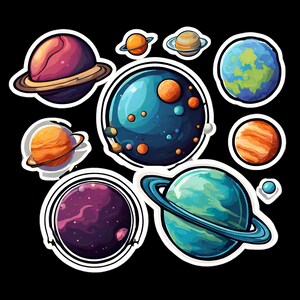 Printable Planets PNG Stickers - High-quality Space Journal & Planner ...