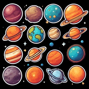 Printable Planets PNG Stickers - High-quality Space Journal & Planner ...