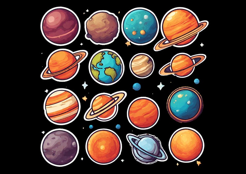 Printable Planets PNG Stickers - High-quality Space Journal & Planner ...