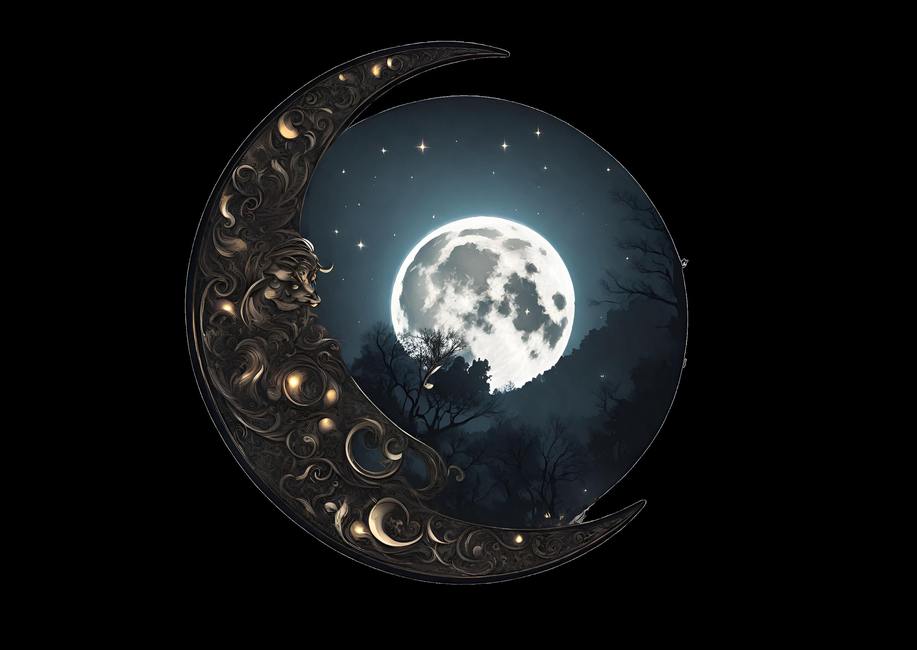 Unique Moon Design PNG Files - 20 High Quality Celestial Stickers for ...