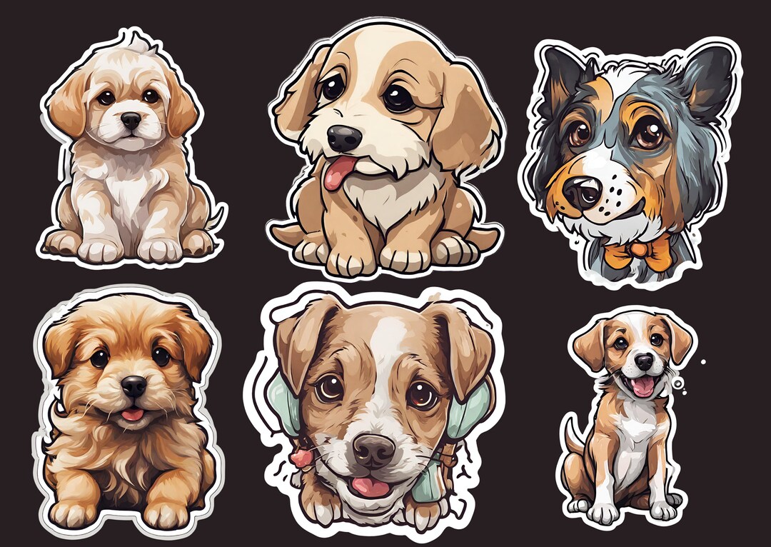 Instant Download PNG Dog Sticker Pack - 30 Digital Sweet Dogs, Quality ...