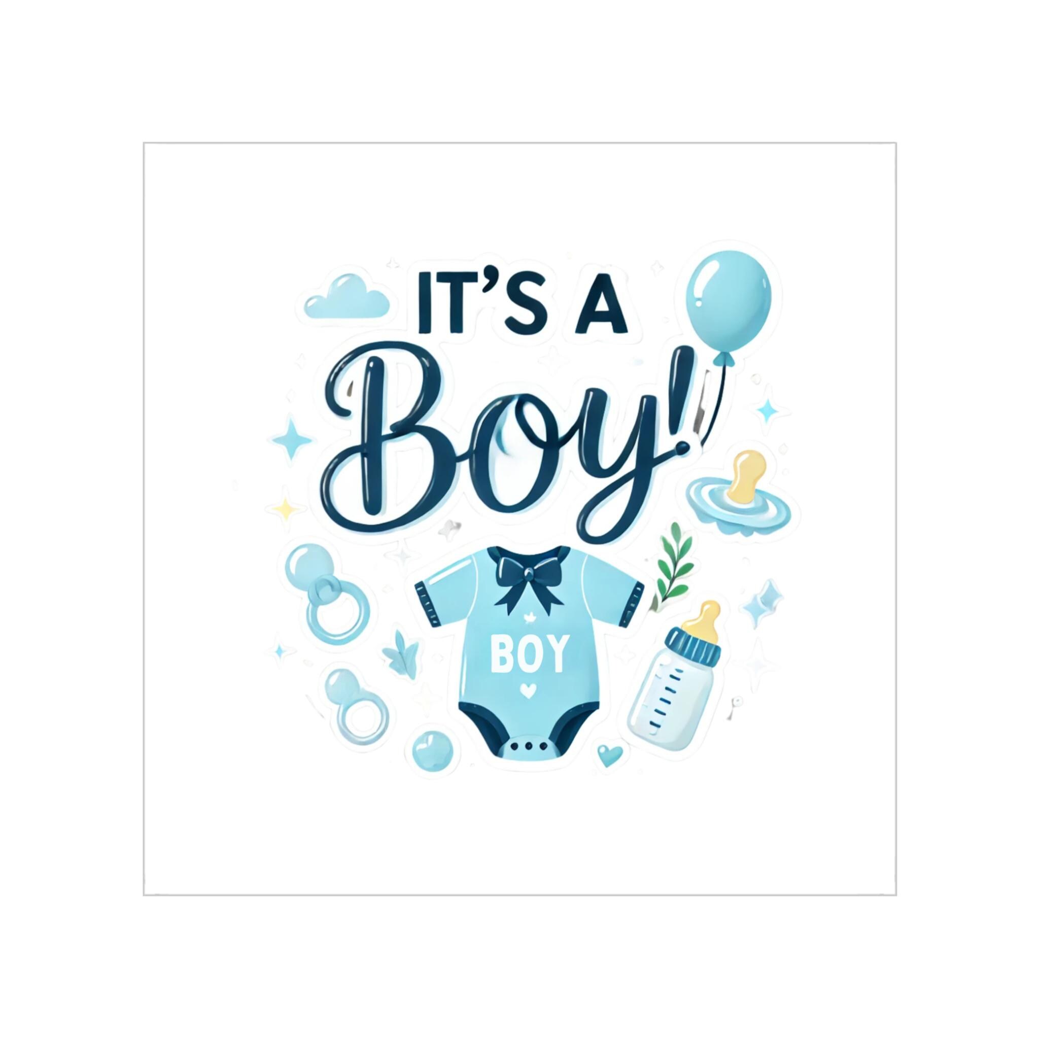 It's A Boy Sticker, Transparent Outdoor Vinyl Sticker, Perfect for ...