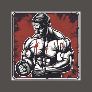 Printable Stickers - 27 Muscle Man Gym Decals, Instant Download Strong ...