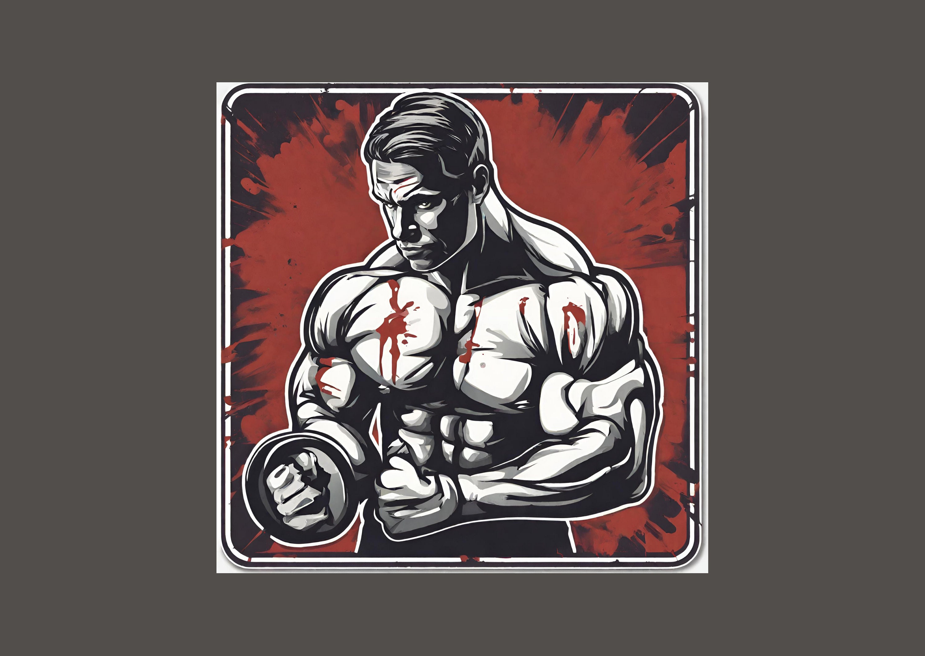 Printable Stickers - 27 Muscle Man Gym Decals, Instant Download Strong ...
