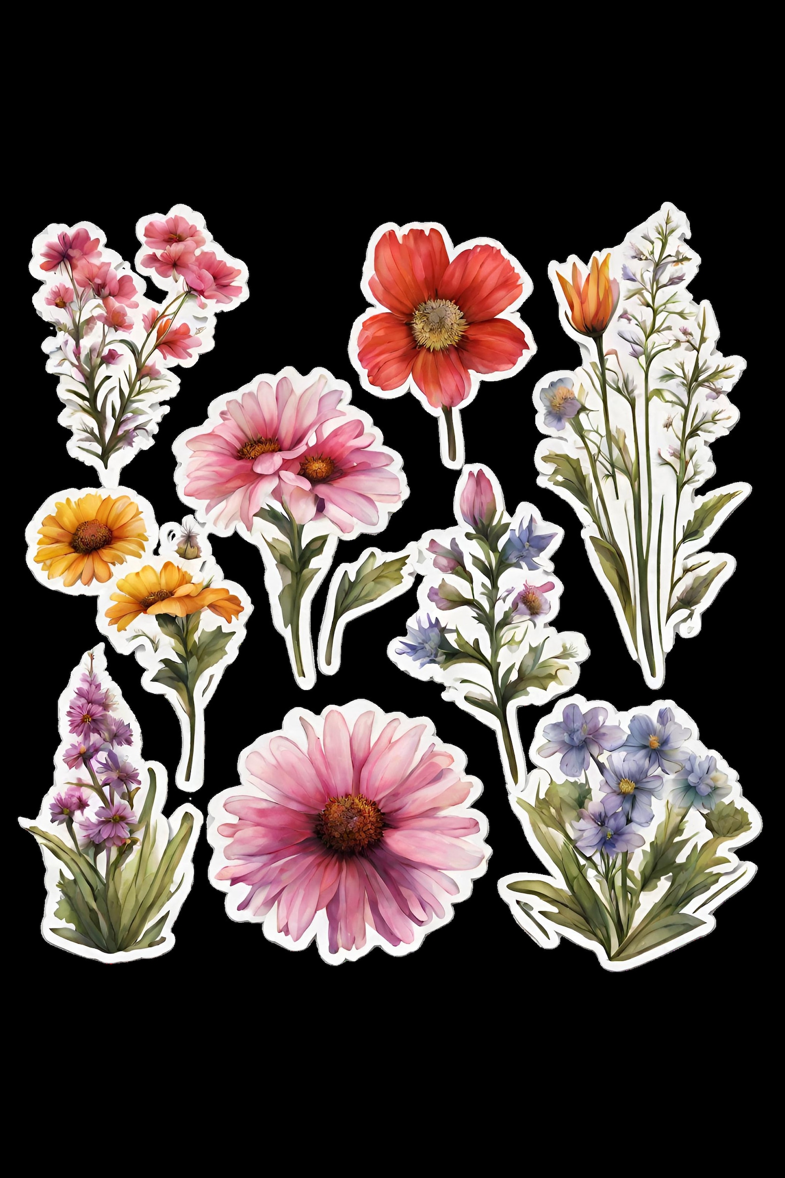 Printable Flowers Set - Unique Flowers PNG, Instant Download for ...