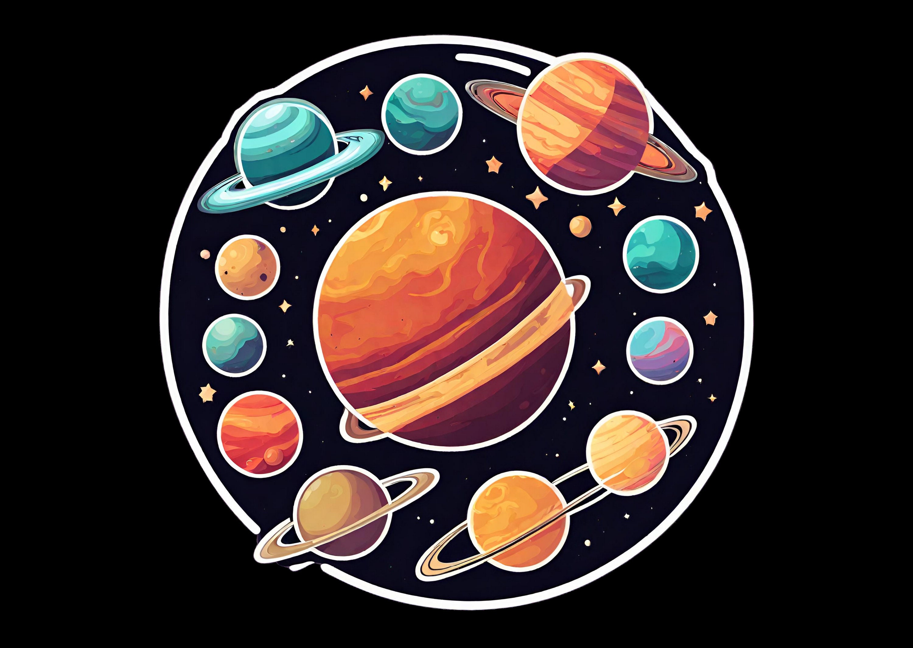 Printable Planets Stickers Set - 10 High Quality PNG Files, Instant ...