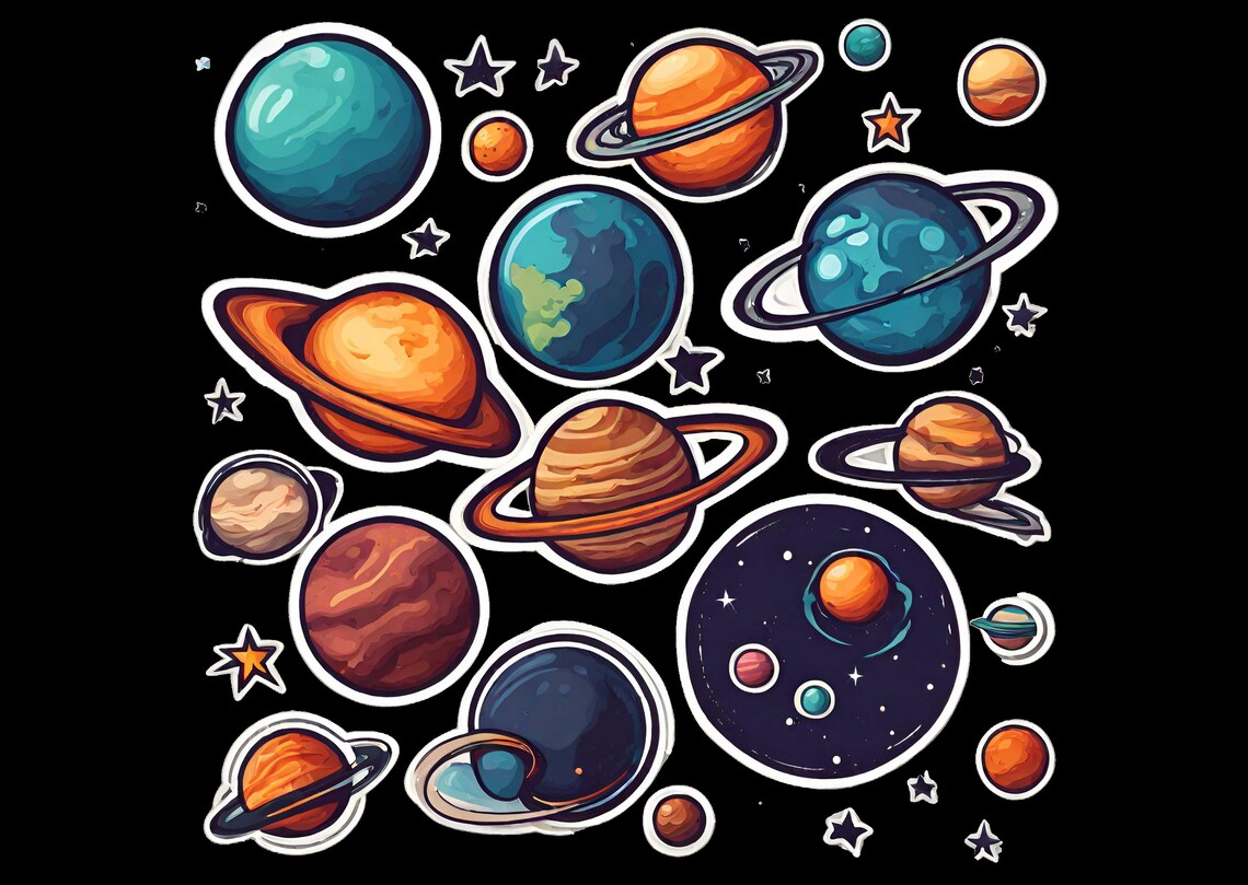 Printable Planets PNG Stickers High-quality Space Journal & Planner ...