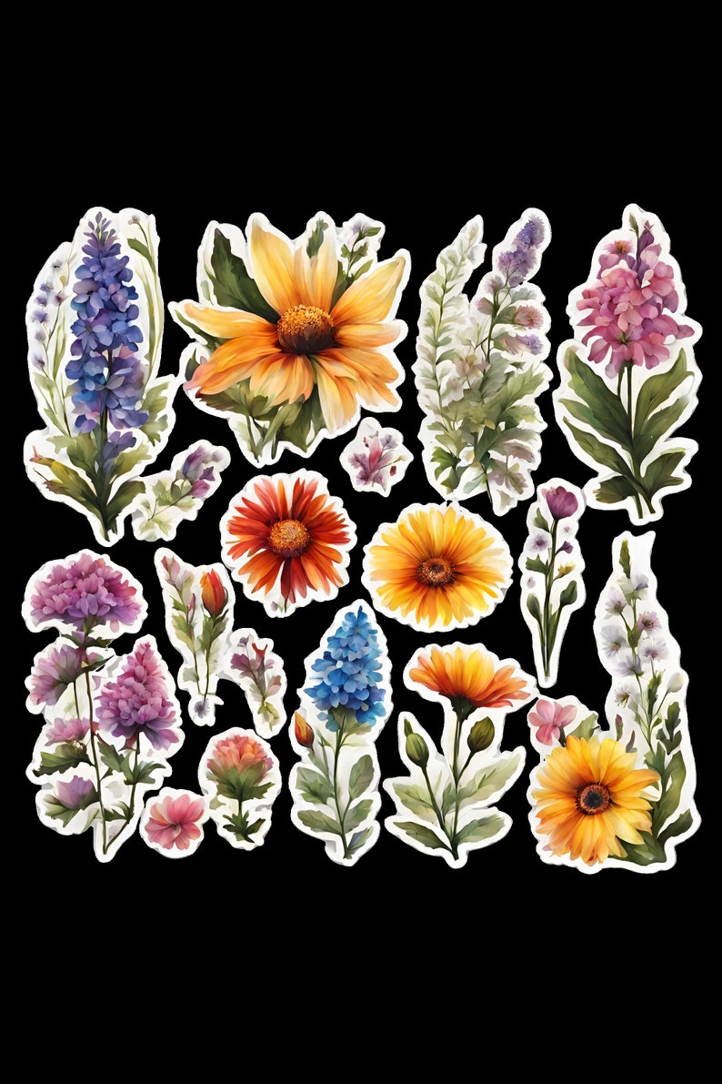 Printable Flowers Set - Unique Flowers PNG, Instant Download for ...