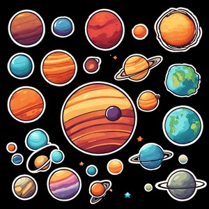 Printable Planets Stickers Set - 10 High Quality PNG Files, Instant ...
