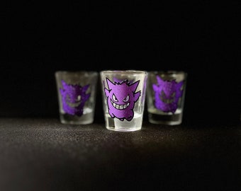 Pokemon Gastly Haunter Gengar Laser Etched Shot Glasses Set - Etsy