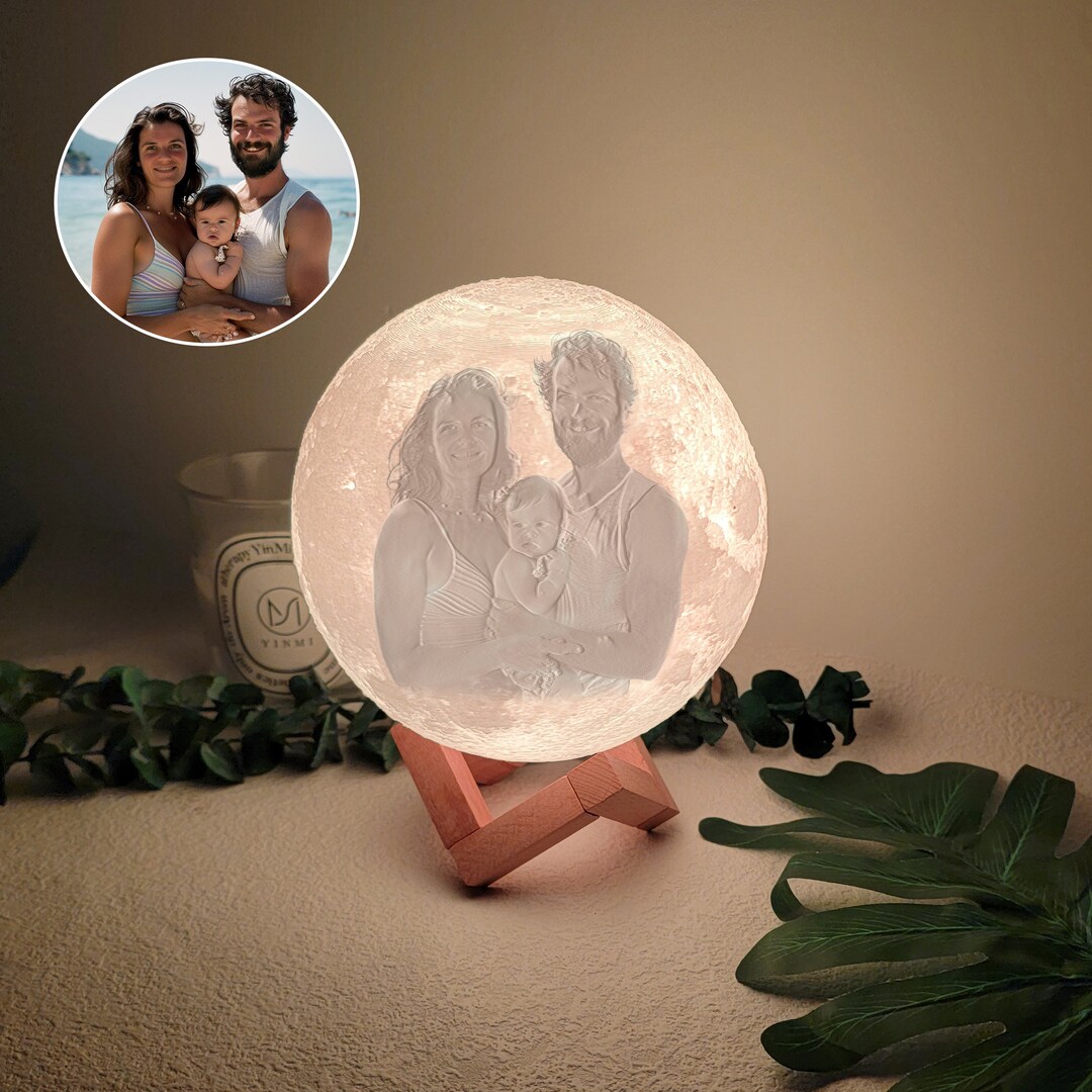 Custom Photo 3D Moon Lamp ,mothers Day Gift From Daughter, Personalized ...