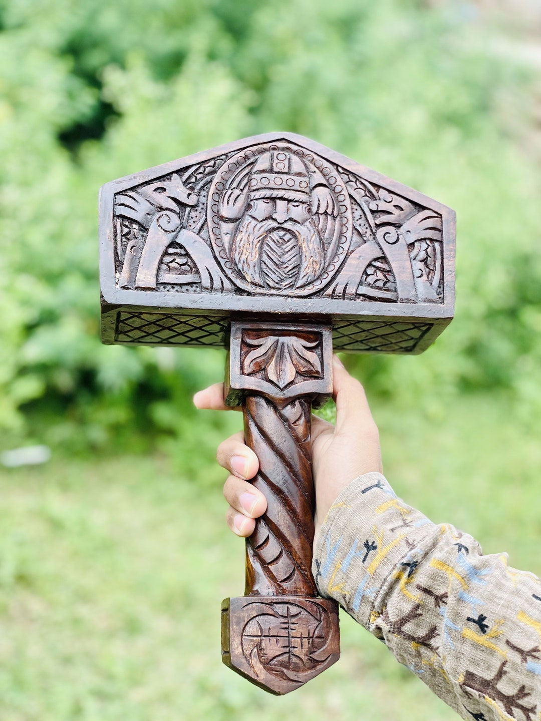 Odin's Hammer, Viking Wooden Hammer, Medieval Norse Battle Hammer ...