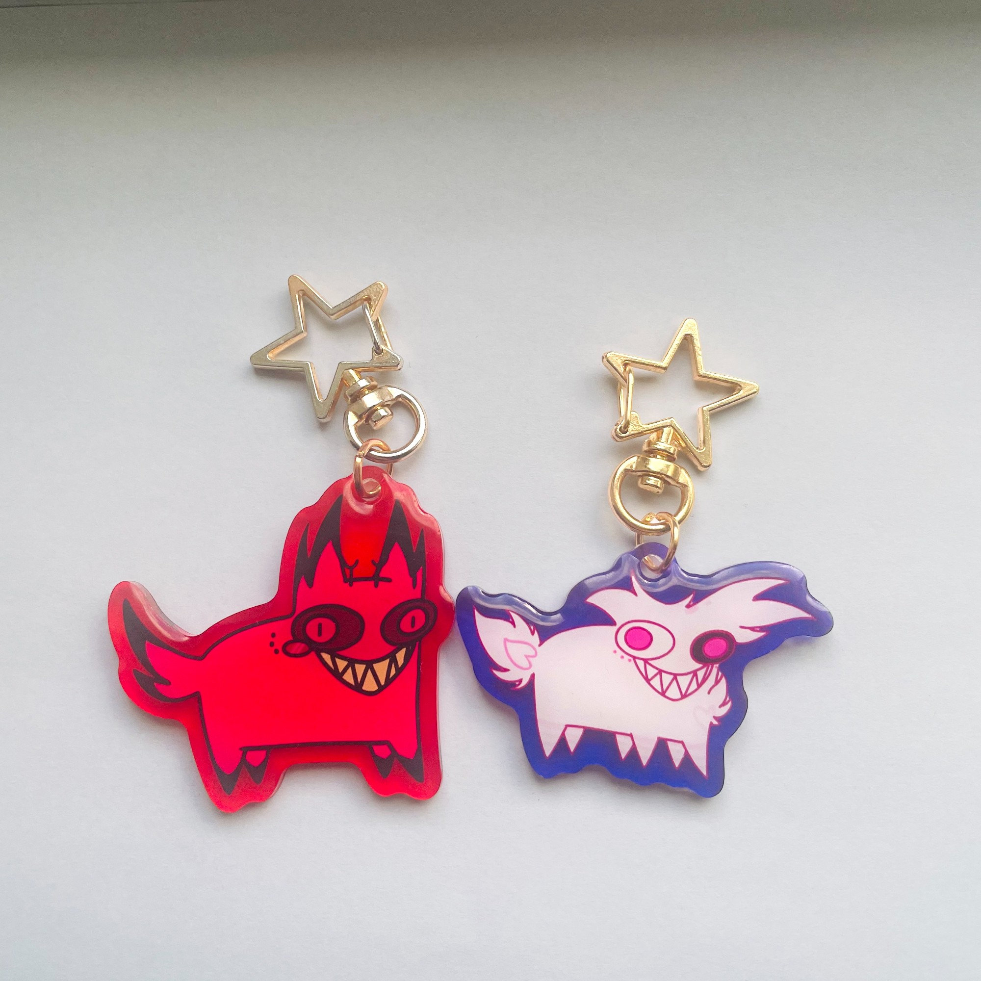 Cursed Alastor Cat Angel Dust Cat Hazbin Keychains Fizzarolli Keychain ...