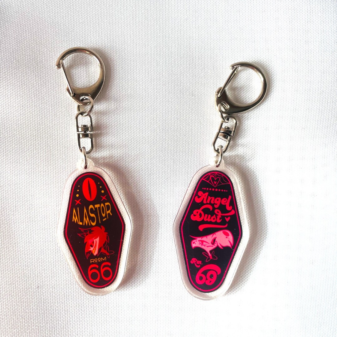 Hazbin Hotel Room Key Hazbin Keychains Alastor Keychains Angel Dust ...
