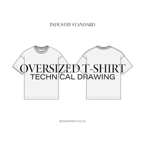 Oversized T-shirt Technical Drawing - Etsy