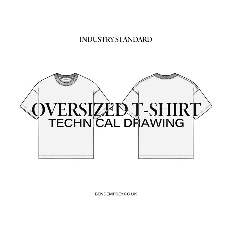 Oversized T-shirt Technical Drawing - Etsy