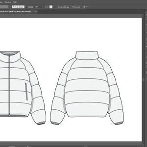 Puffer Jacket Technical Drawing - Etsy