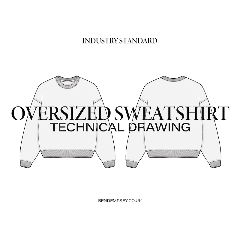 Sweatshirts Technical Drawing - Etsy UK
