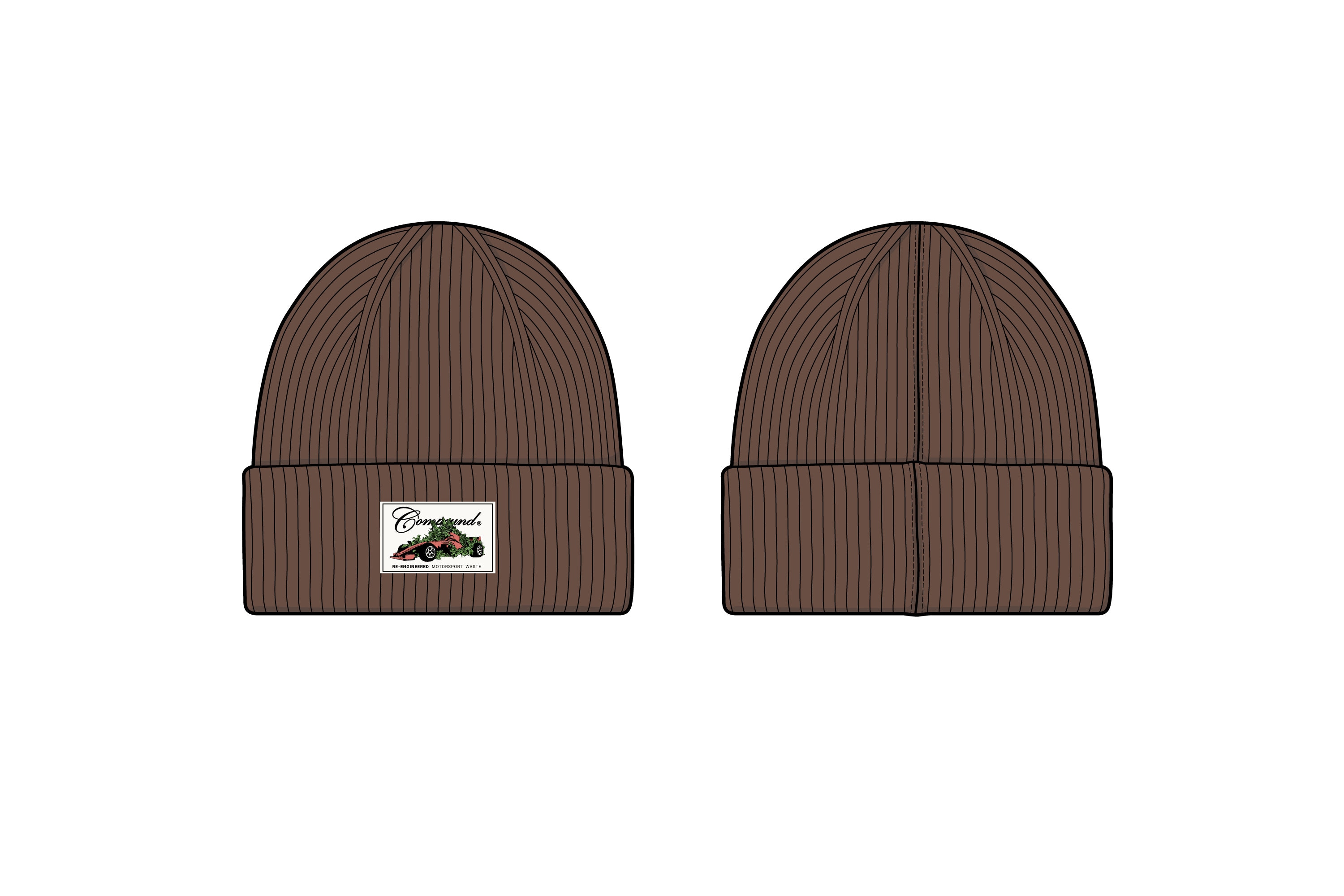 Heavy Ribbed Beanie Technical Drawing - Etsy