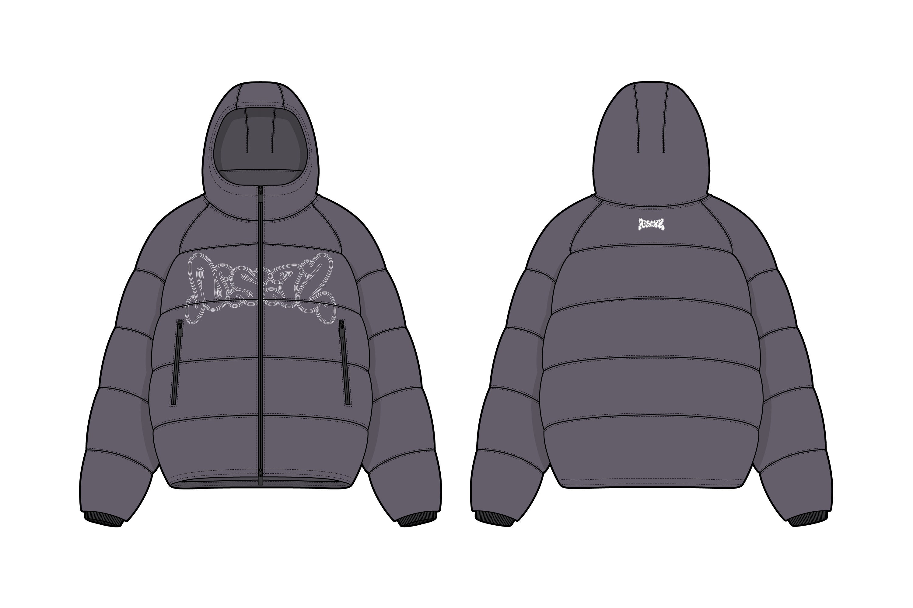 Puffer Jacket Technical Drawing - Etsy