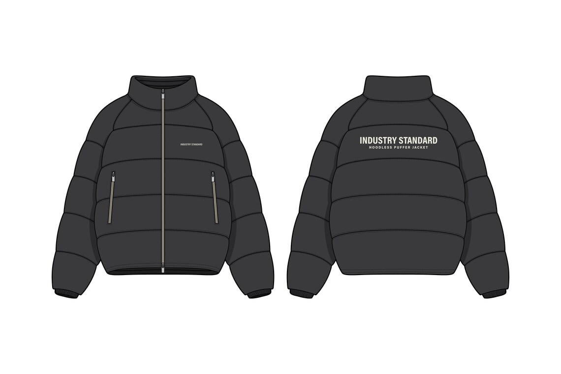 Puffer Jacket Technical Drawing - Etsy