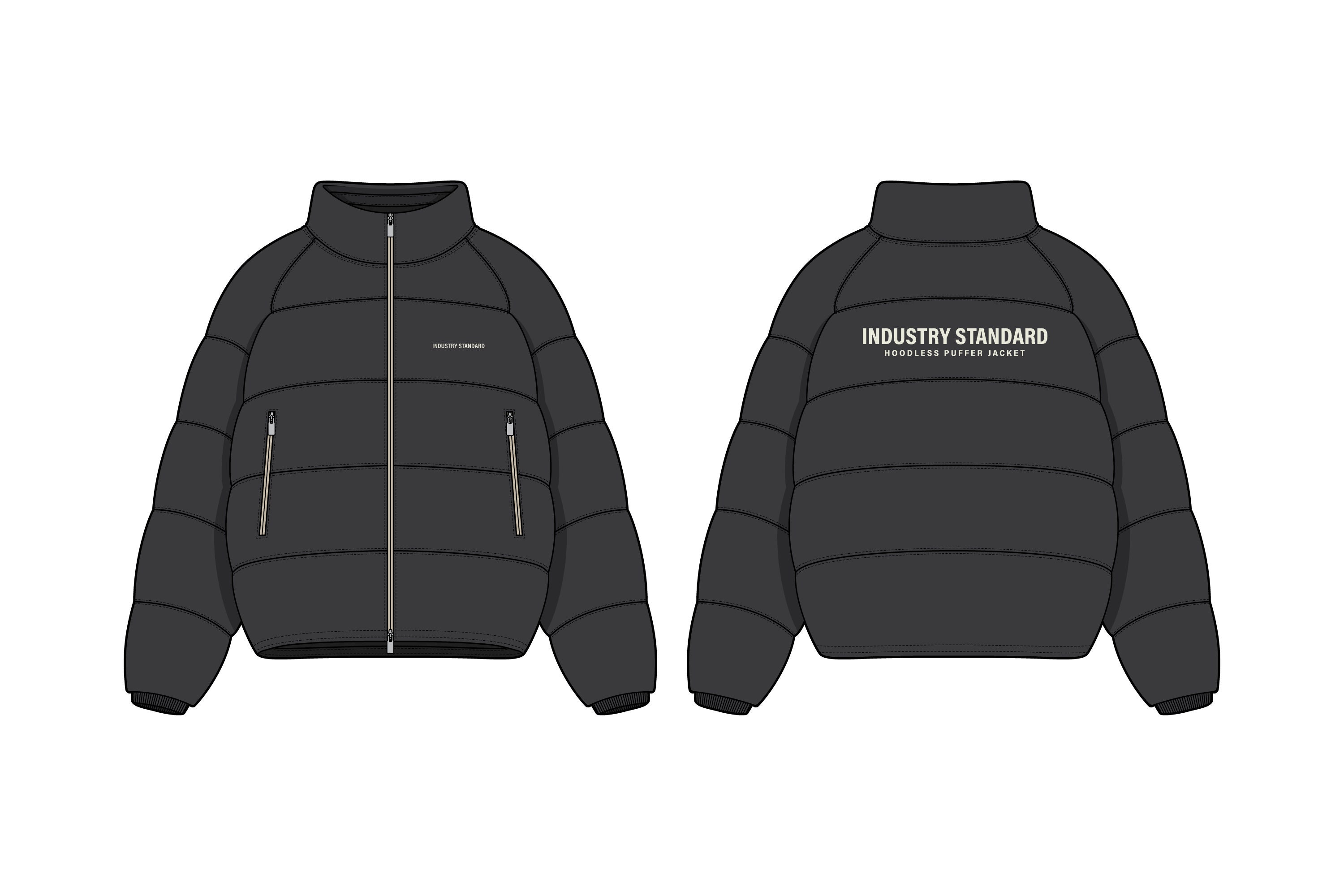 Puffer Jacket Technical Drawing - Etsy