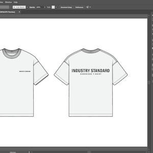 Oversized T-shirt Technical Drawing - Etsy