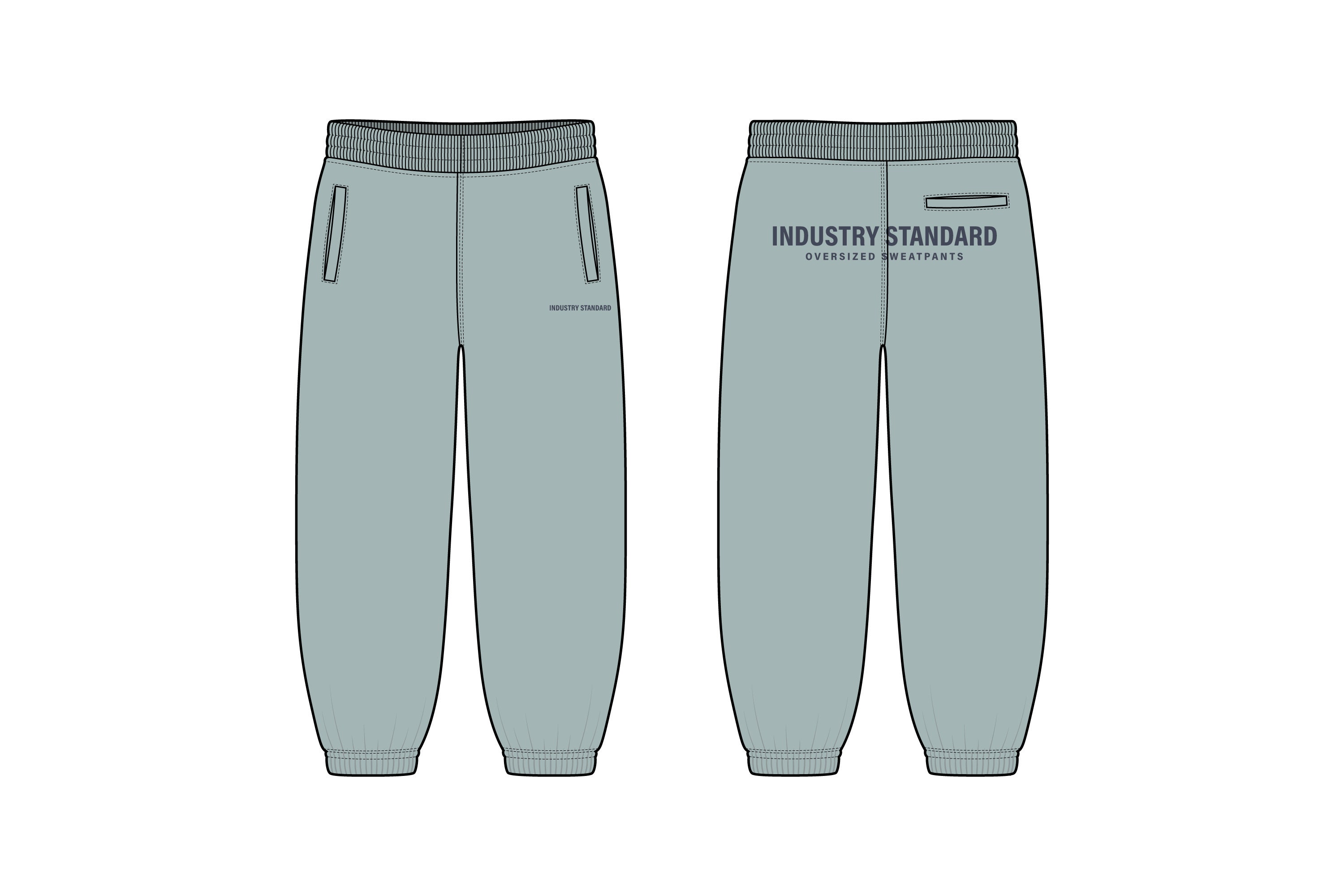 Oversized Sweatpants Technical Drawing - Etsy