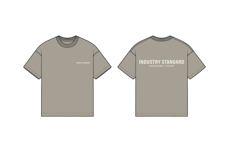 Oversized T-shirt Technical Drawing - Etsy