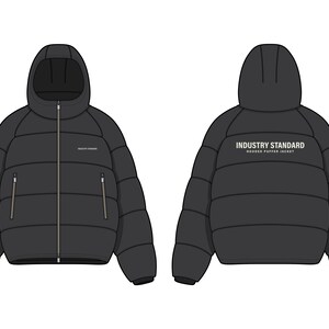 Puffer Jacket Technical Drawing - Etsy