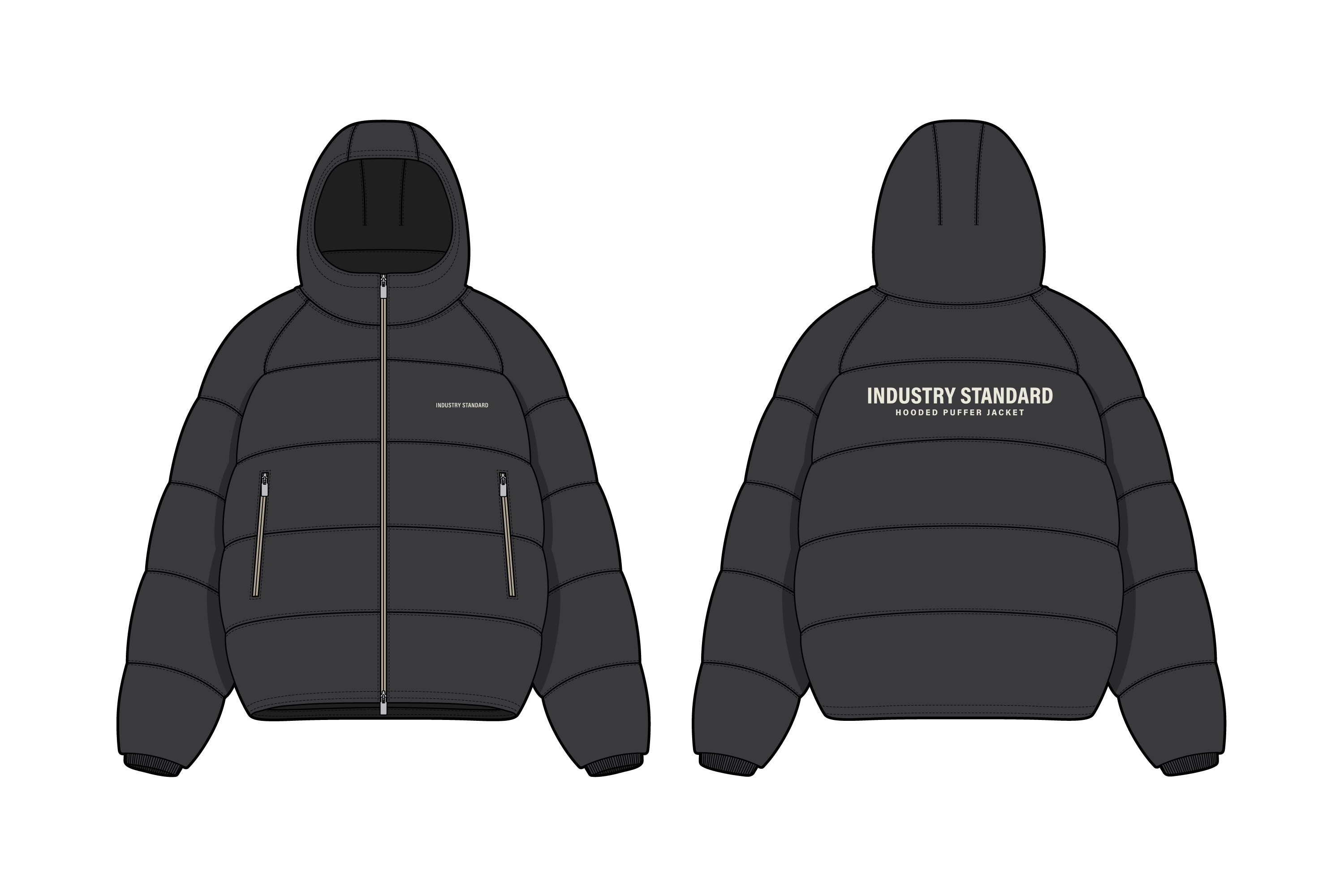 Puffer Jacket Technical Drawing - Etsy