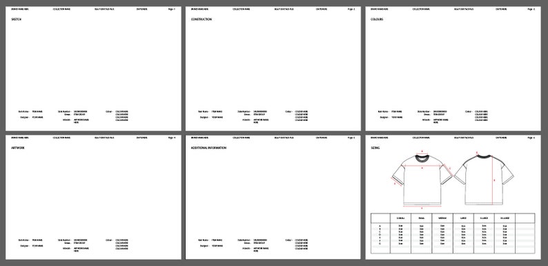 Boxy Fit T-shirt Technical Drawing - Etsy