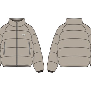 Puffer Jacket Technical Drawing - Etsy