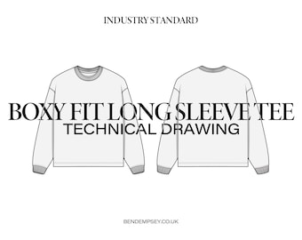 Boxy Fit T-shirt Technical Drawing - Etsy
