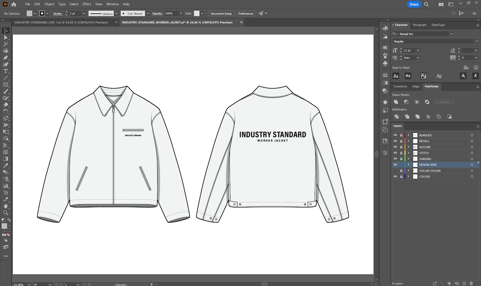 Worker Jacket Technical Drawing - Etsy
